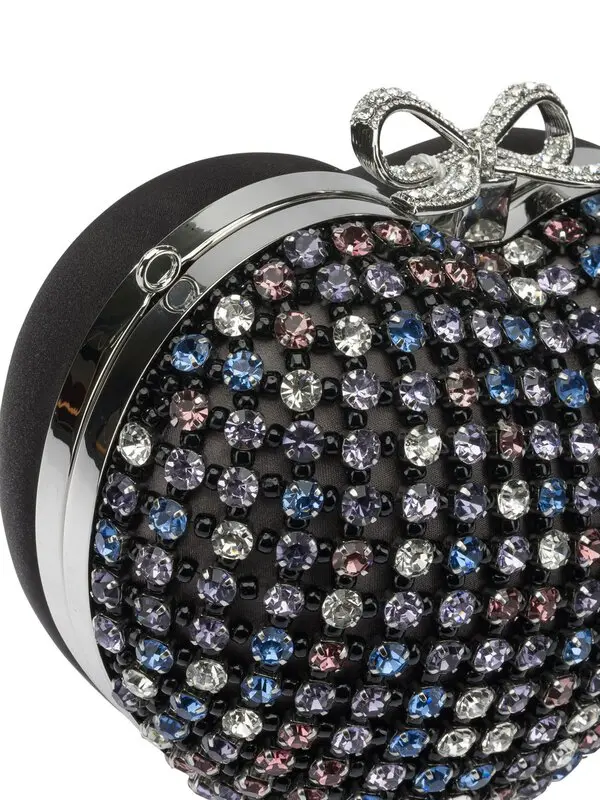 SELF-PORTRAIT Heart Clutch With Crystal Embellishments - Black