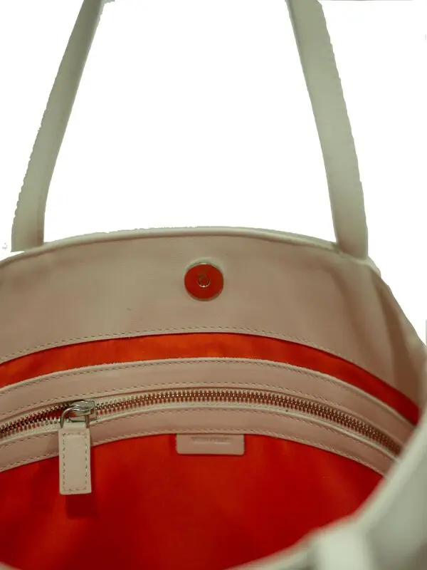 LA ROSE Leather Tote Bag - Ivory
