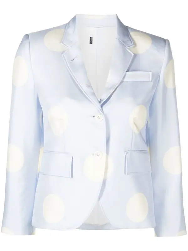 Thom Browne Polka Dot Print Silk Blazer - Blu
