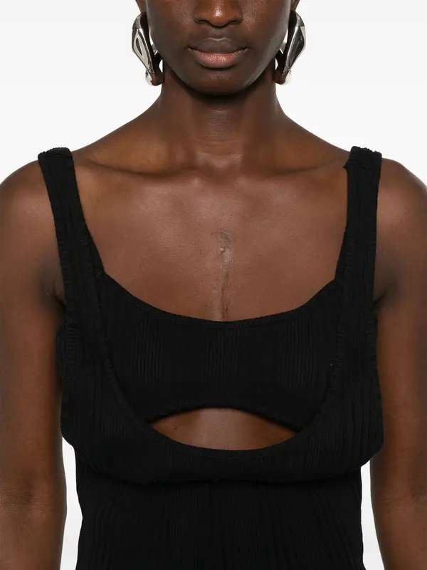 Attico Layered Tank Top - Black