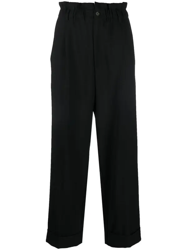 PAROSH Paper Bag Waist Straight Leg Trousers