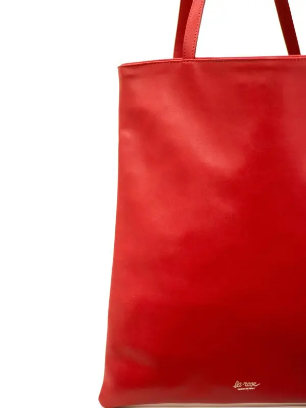 LA ROSE Leather Tote Bag - Red