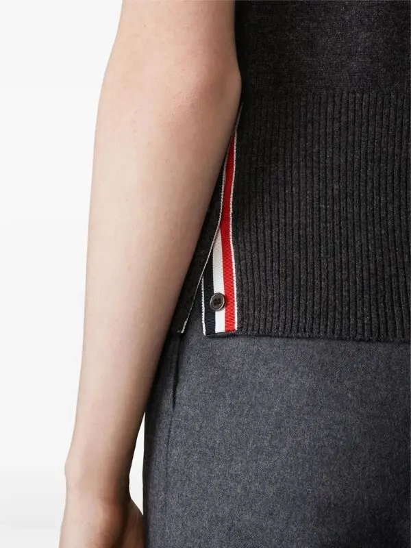 Thom Browne Intarsia Cashmere Polo Shirt - Dark Grey