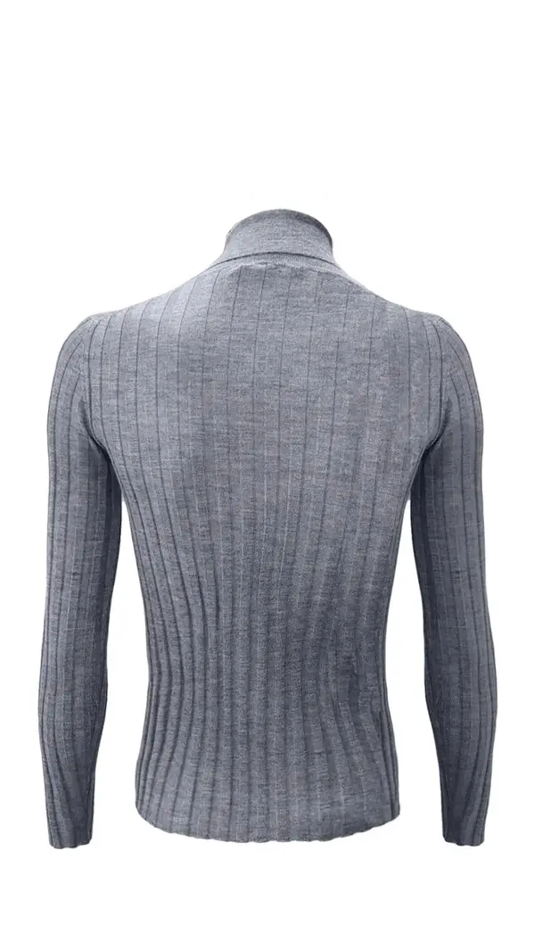 LA ROSE High Neck Cashmere And Silk Top - Grigio