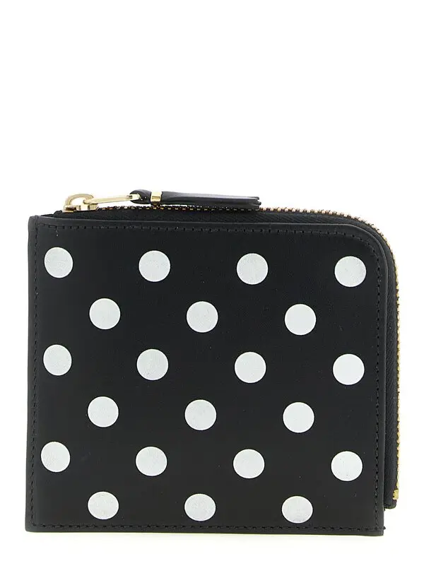Comme Des Garçons Polka Dots Printed Wallet - White/black