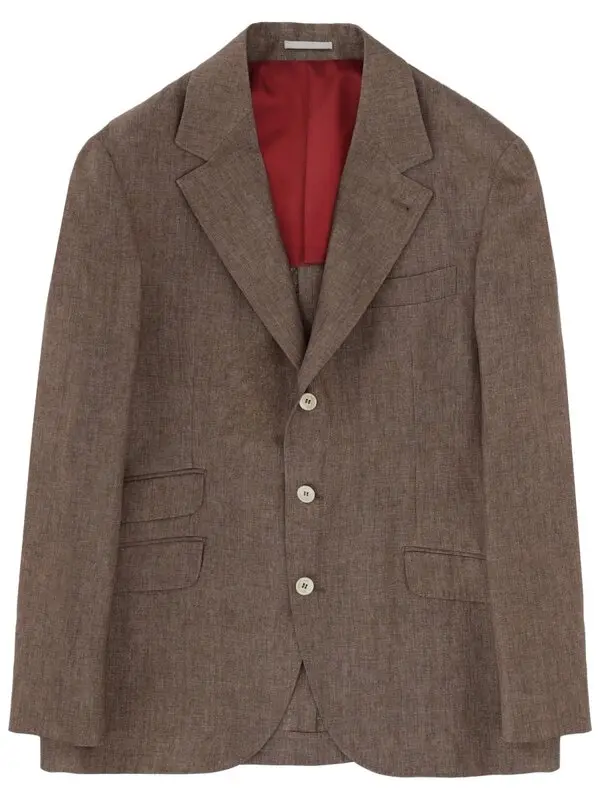 Brunello Cucinelli Single Breasted Linen Jacket