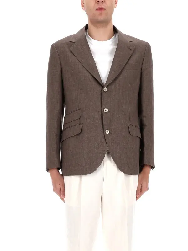 Brunello Cucinelli Single Breasted Linen Jacket