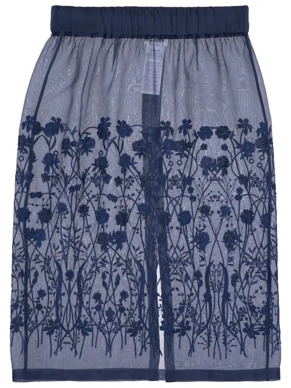 PAROSH Embroidered Tulle Skirt