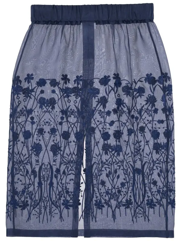 PAROSH Embroidered Tulle Skirt