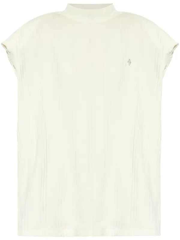 Attico Logo Ribbed Top - White