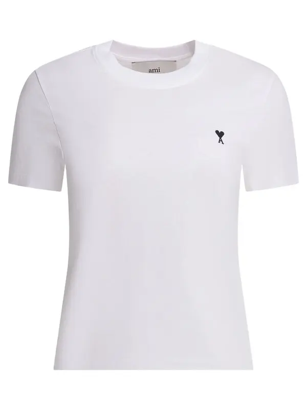 Ami Cotton T-shirt With Embroidered Logo