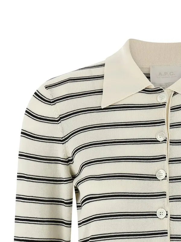 A.p.c. Striped Cotton Cardigan