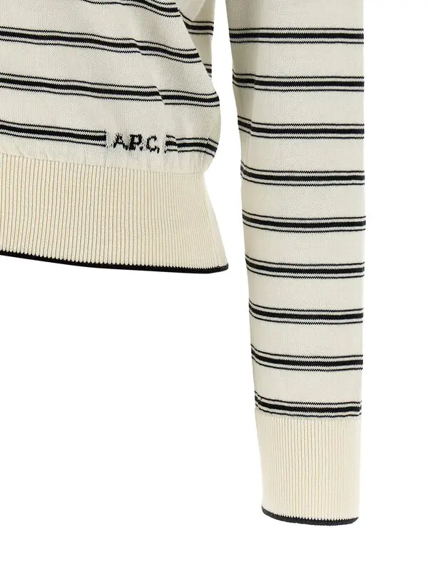A.p.c. Striped Cotton Cardigan