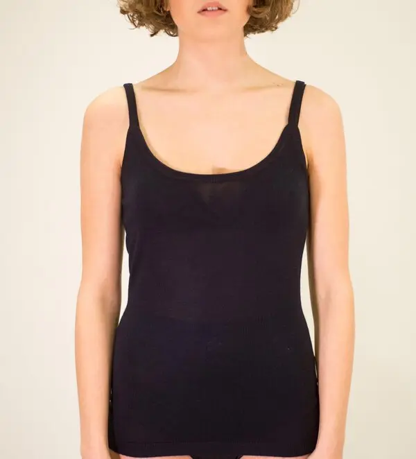 LA ROSE Cashmere And Silk Tank - Blue Navy