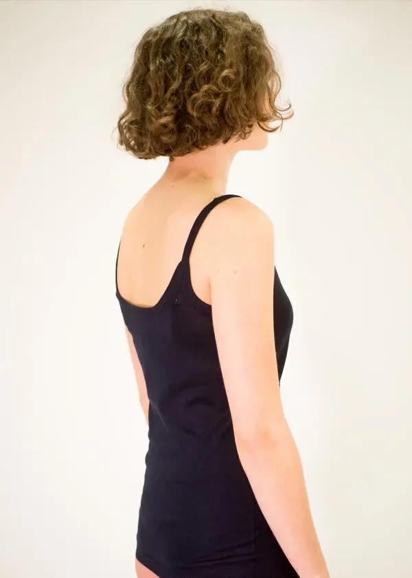LA ROSE Cashmere And Silk Tank - Blue Navy