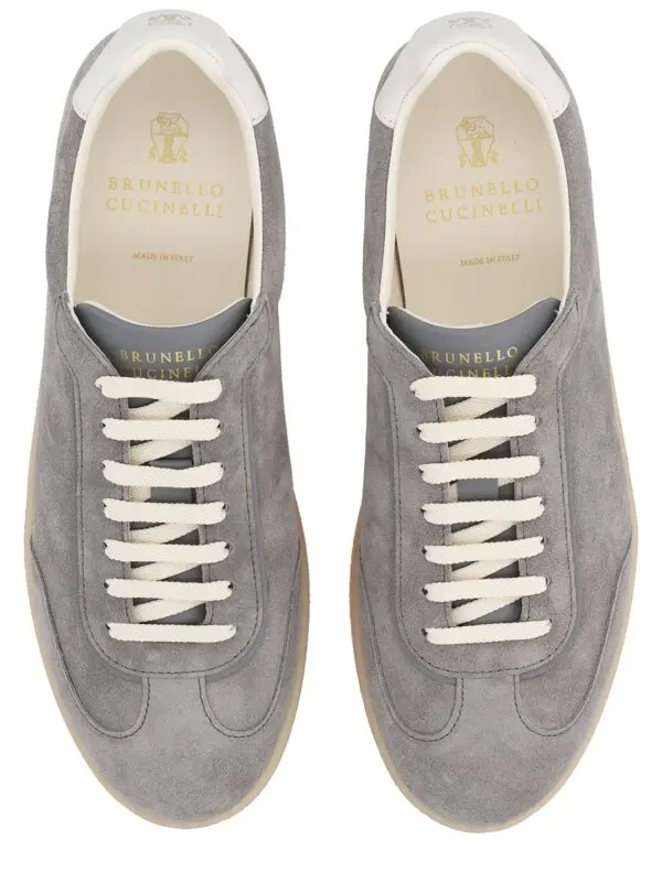 Brunello Cucinelli Suede Low Top Sneakers - Grey