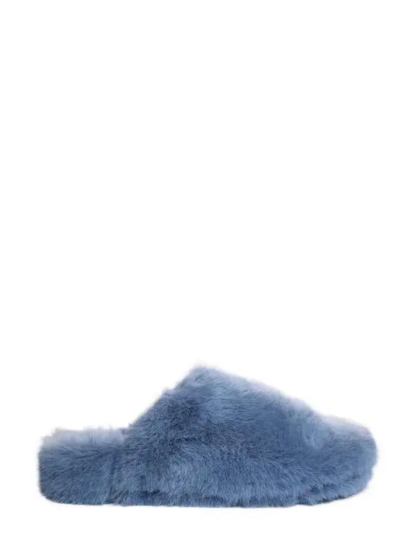 LA ROSE Furry Indoor Slippers - Light Blue