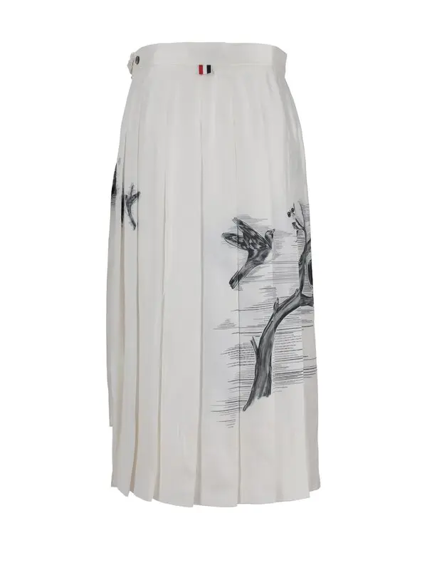 Thom Browne Pleated Midi Skirt