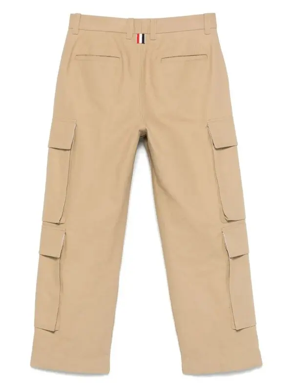 Thom Browne Utility Chino Cargo Trouser In Washed Cotton Canvas - Camel