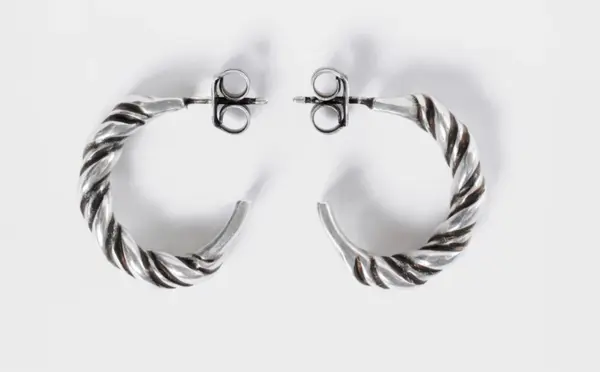 ANN DEMEULEMEESTER Babs Twisted Earrings - Antique Silver