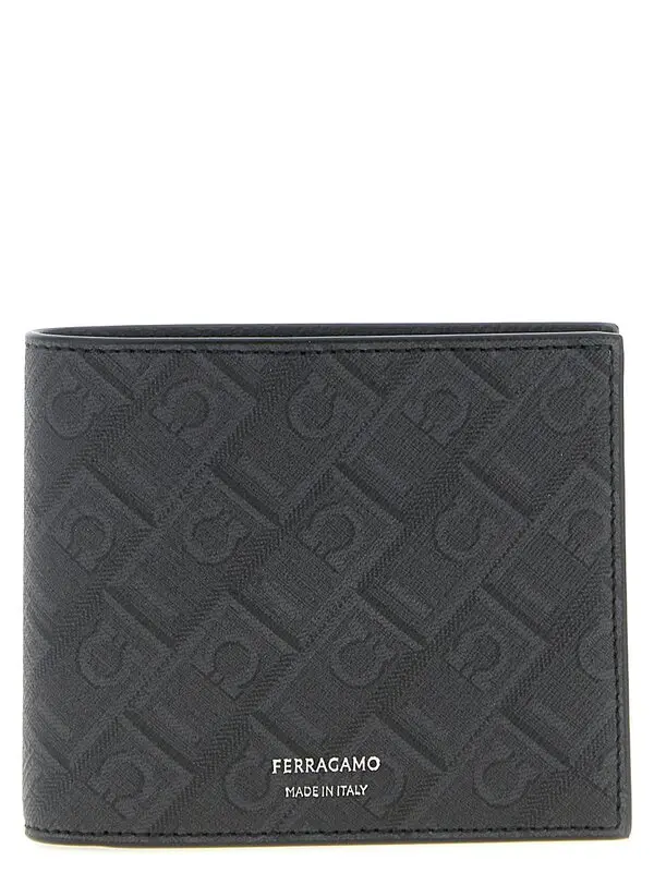 FERRAGAMO Monogram' Wallet - Black