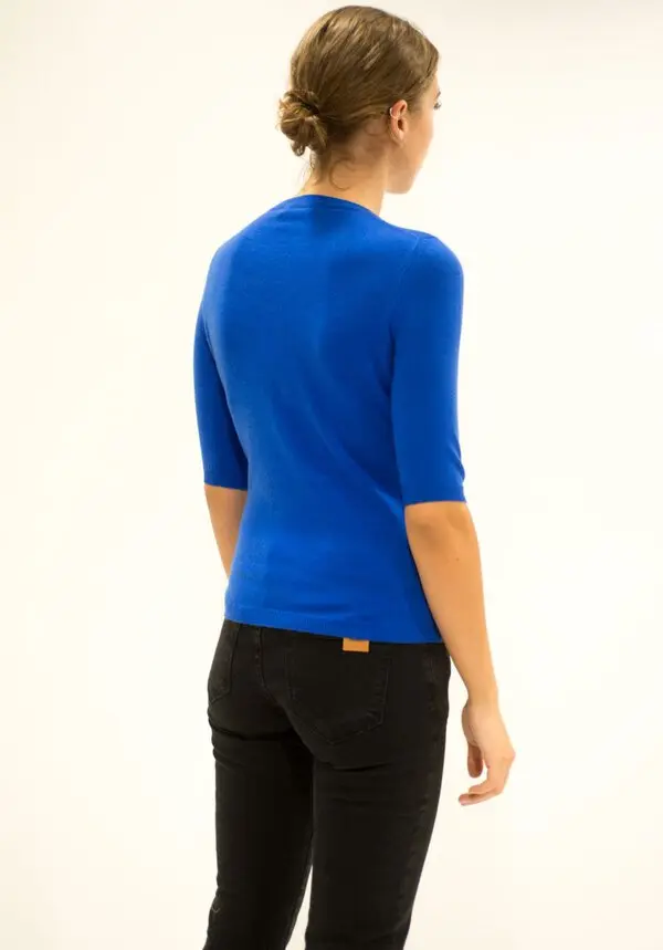 LA ROSE Cashmere 3/4 Sleeve Top - Bluette