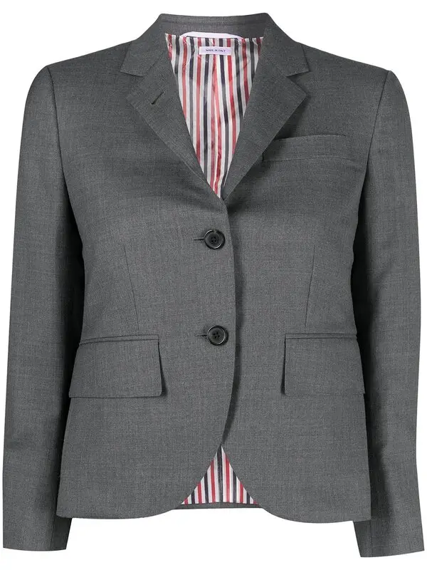 Thom Browne Notched Lapel Single Breasted Blazer - Grey