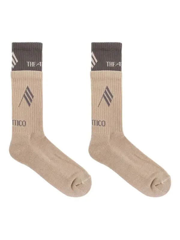 Attico Ribbed Socks - Taupe
