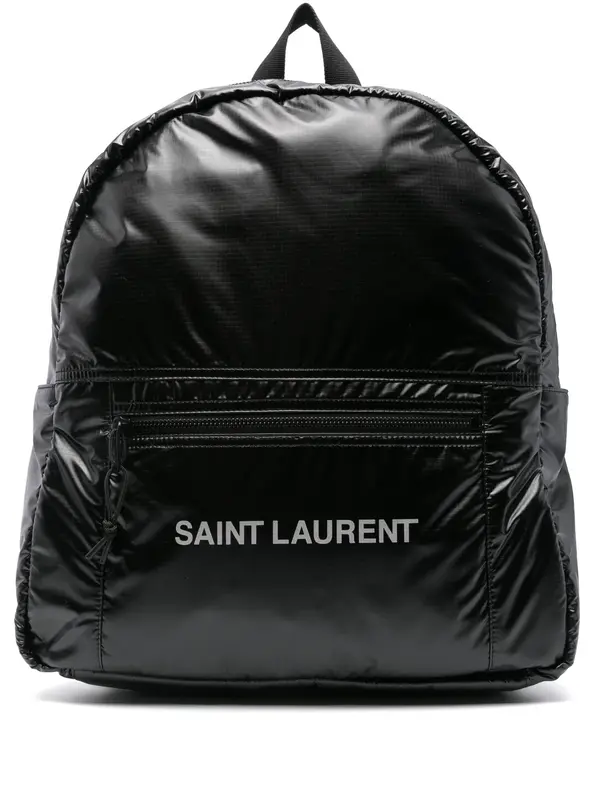 Saint Laurent Nuxx Nylon Backpack - Nero/argento/ne/ne/n