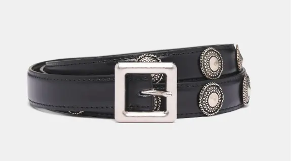 ANN DEMEULEMEESTER Reka Studs 2 Cm Belt - Black