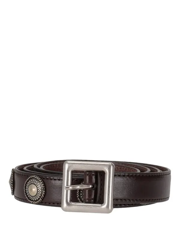 ANN DEMEULEMEESTER Reka Studded Belt - Dark Brown