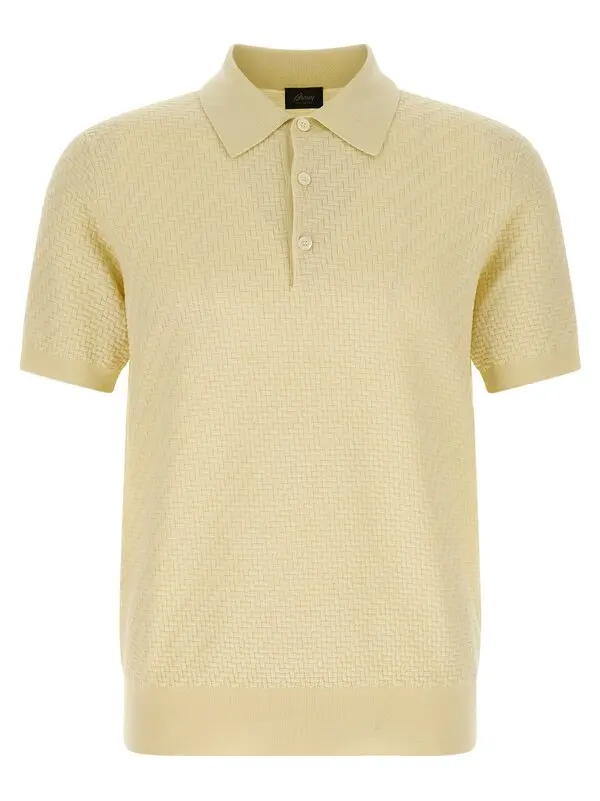 Brioni Weaving Polo Plot - Yellow
