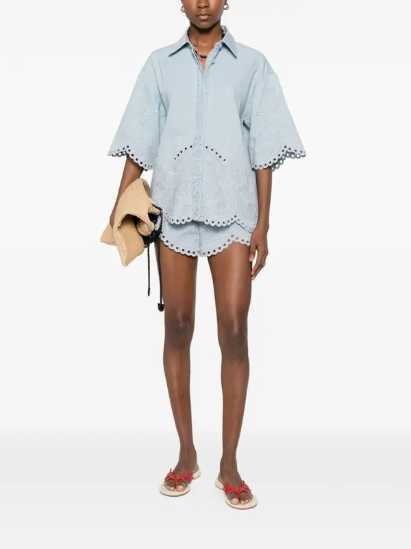 Zimmermann Daylight Denim Shorts - Clear Blue