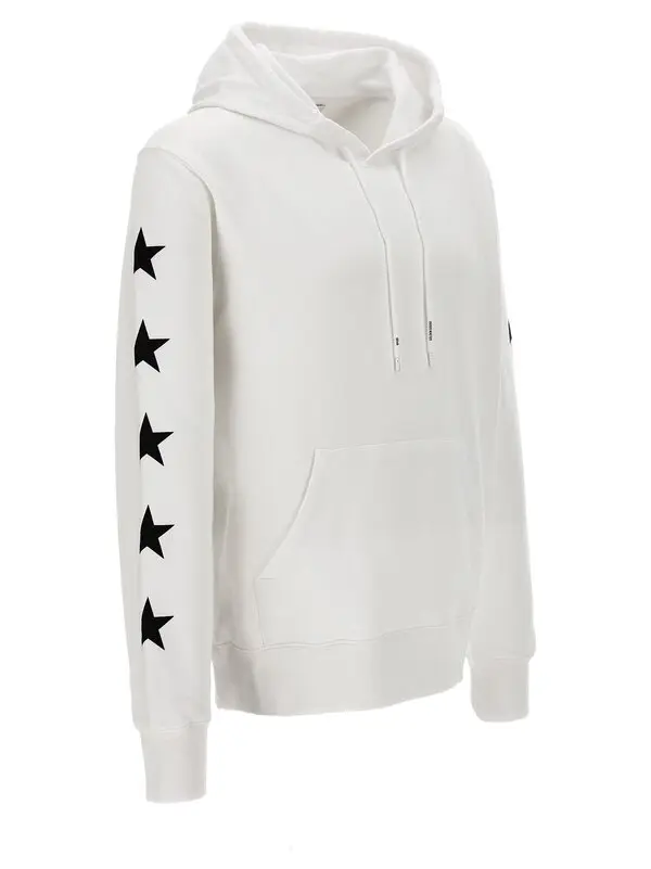 GOLDEN GOOSE Cotton 'alighiero' Hoodie - White/black