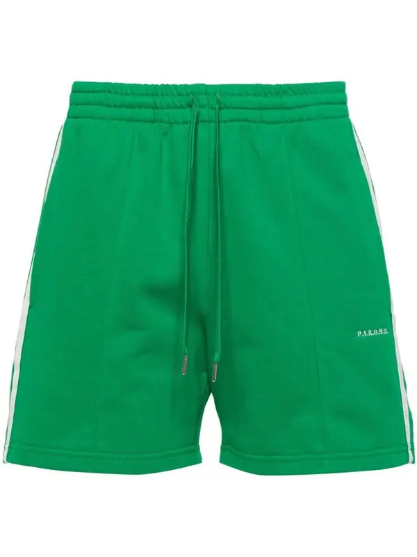PAROSH Striped Jersey Shorts - Verde