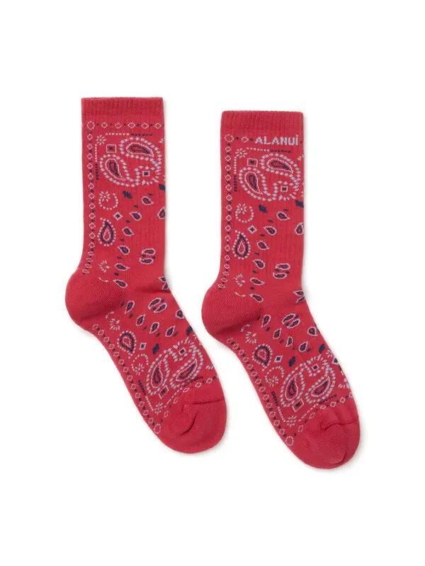 Alanui Bandana Socks - Ruby/multicolor