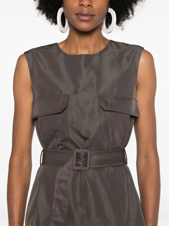 PAROSH Sleeveless Belted Top