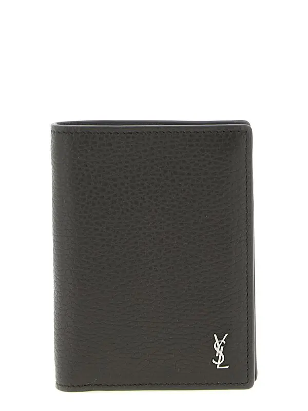 Saint Laurent Tiny Cassandre' Card Holder - Brown