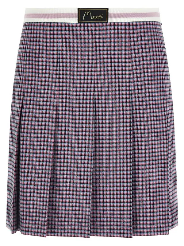 Marni Houndstooth Mini Skirt - Purple