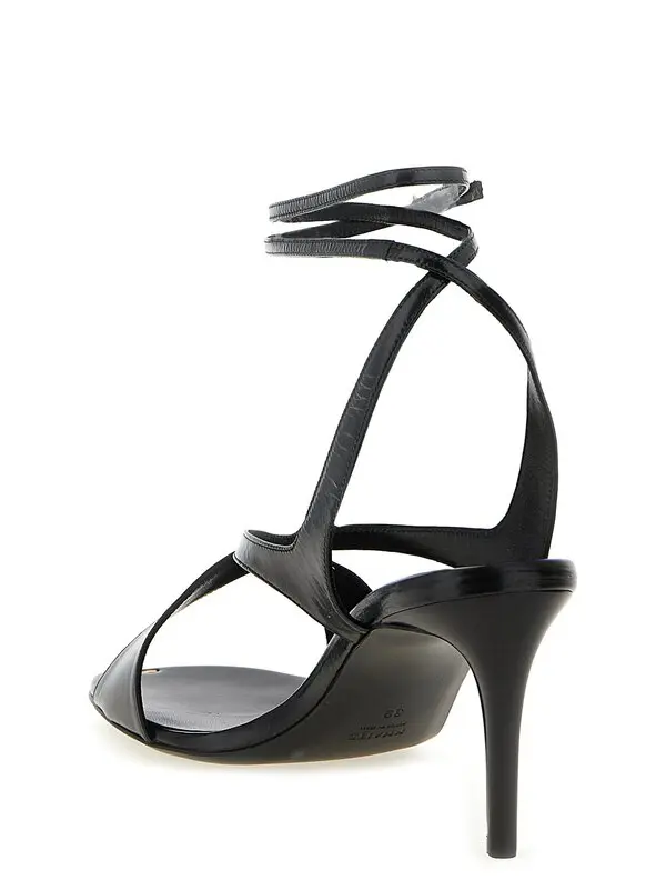 Khaite Liria Enamelled Leather Sandals