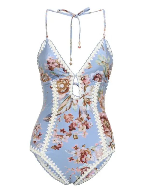 Zimmermann Awaken One-piece Swimsuit - Clear Blue