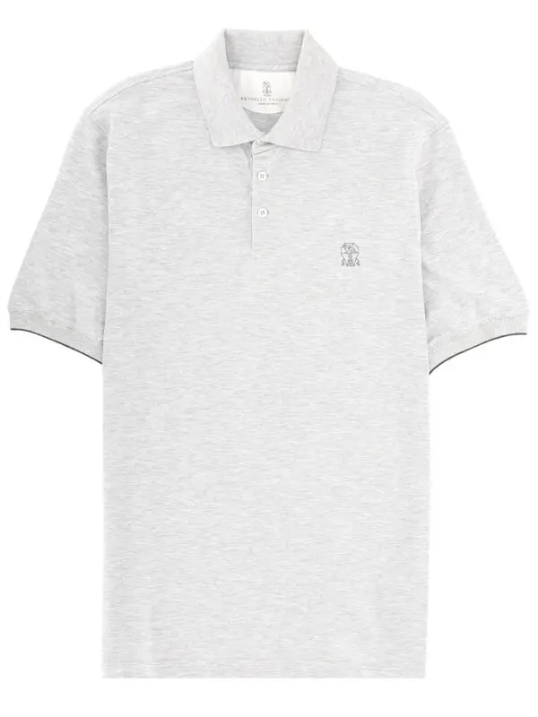 Brunello Cucinelli Polo With Logo - Grey