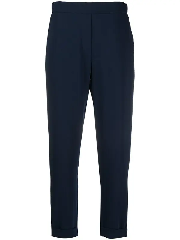 PAROSH Cropped Slim-fit Trousers