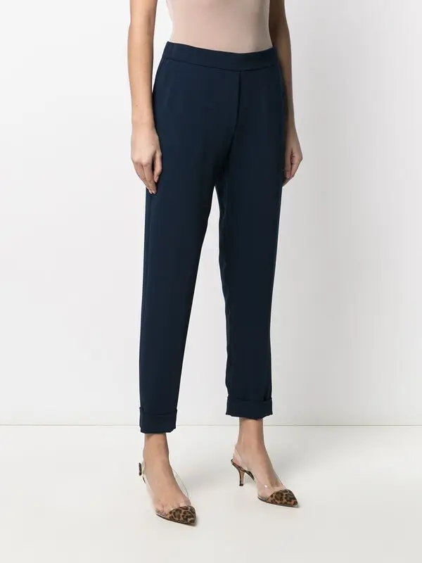 PAROSH Cropped Slim-fit Trousers