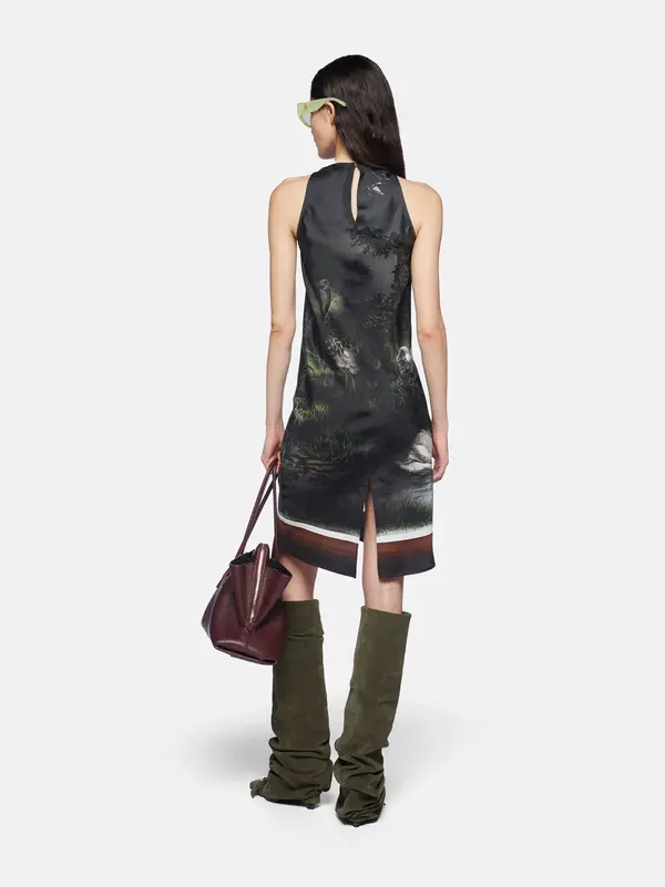 Attico Printed Twill Mini Dress