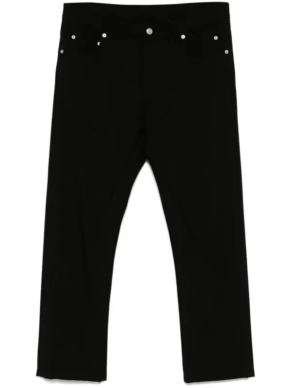 Rick Owens Detroit Cut Straight Leg Trousers - Black
