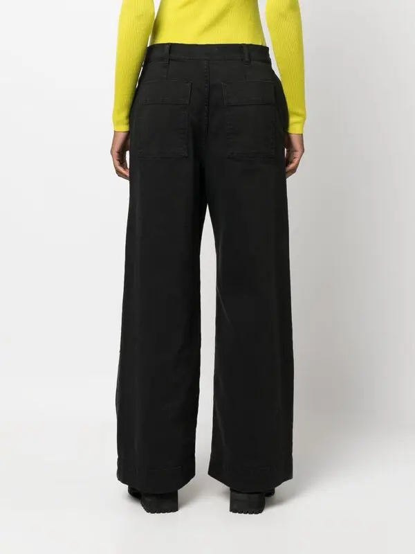 PAROSH Low Rise Wide Leg Jeans - Nero