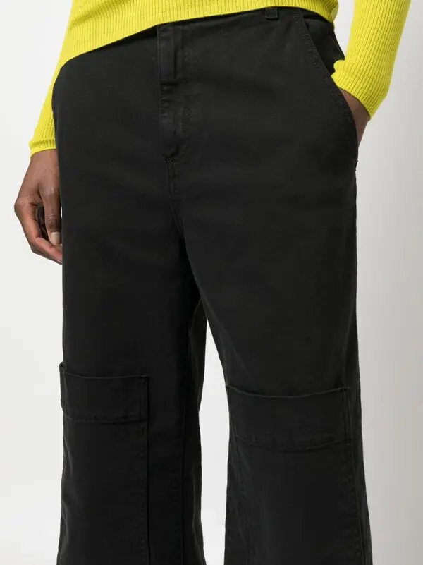 PAROSH Low Rise Wide Leg Jeans - Nero