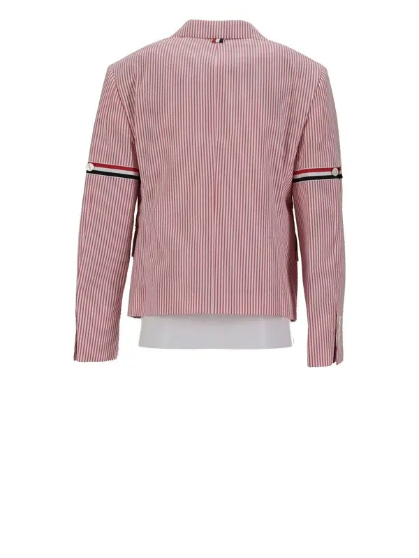 Thom Browne High Break Sportcoat With Armbands - Red