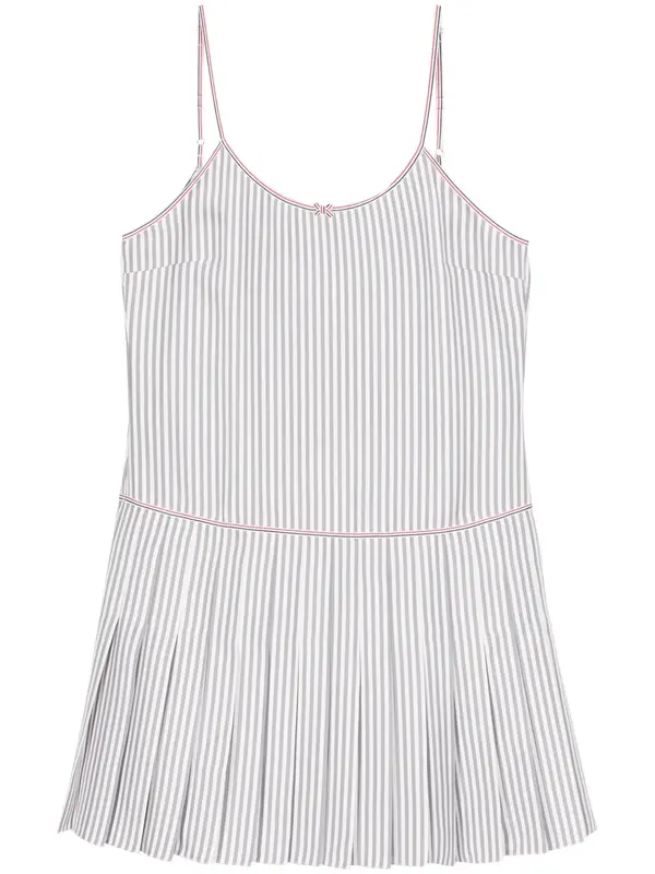 Thom Browne Striped Pleated Minidress